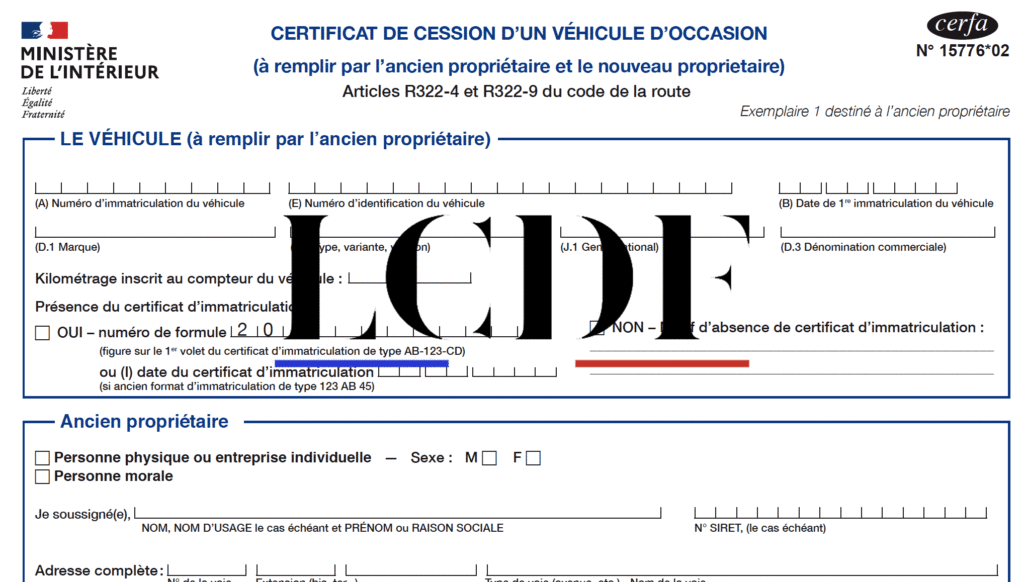 Téléchargement du CERFA n°15776*02 - Achat / Vente véhicule. Téléchargement du CERFA n°15776*02 - Achat / Vente véhicule.